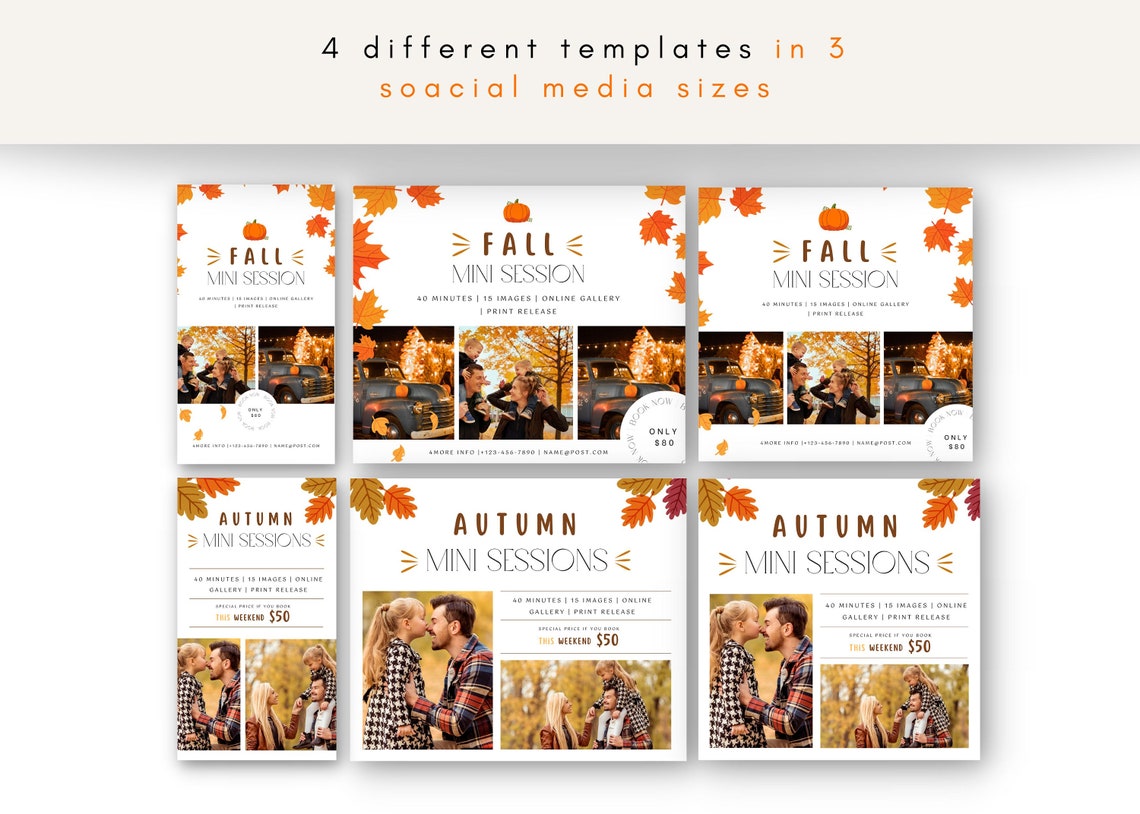 Fall Mini Session Templates for Photographer Autumn Session Template ...