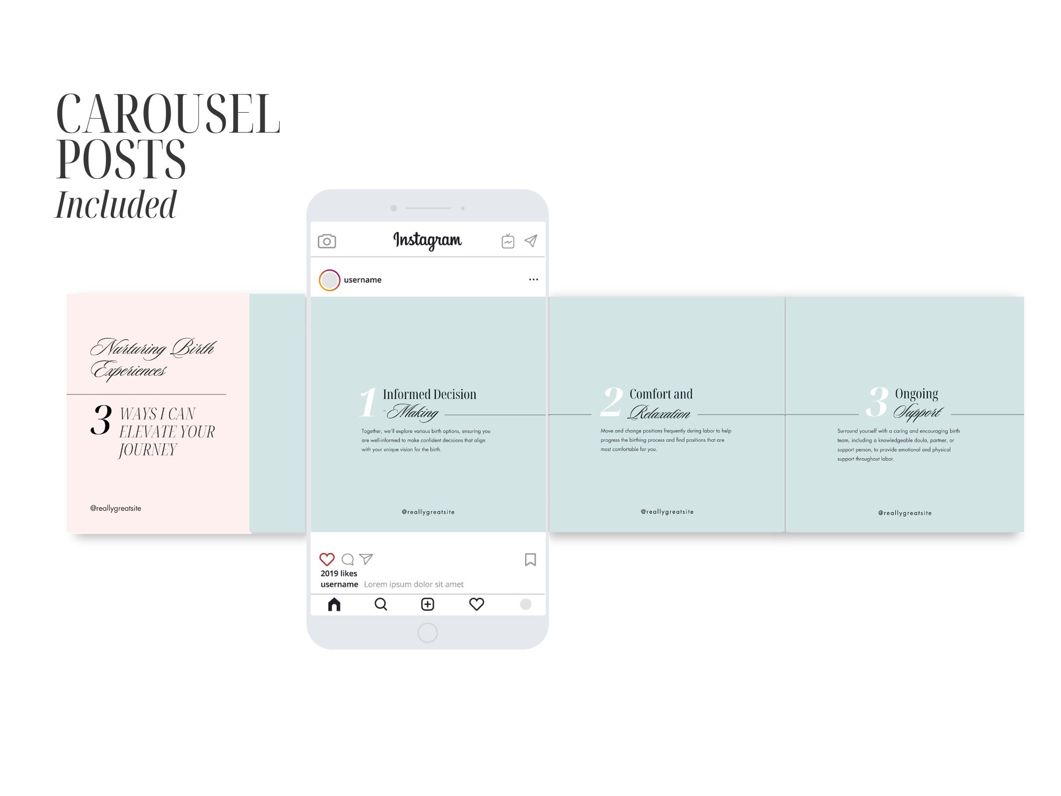 Instagram Post Templates | Doula Social Media Post | Instagram Post ...