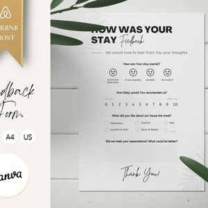 Guest Comment Feedback Form | Vacation Rental Feedback | Form for ...