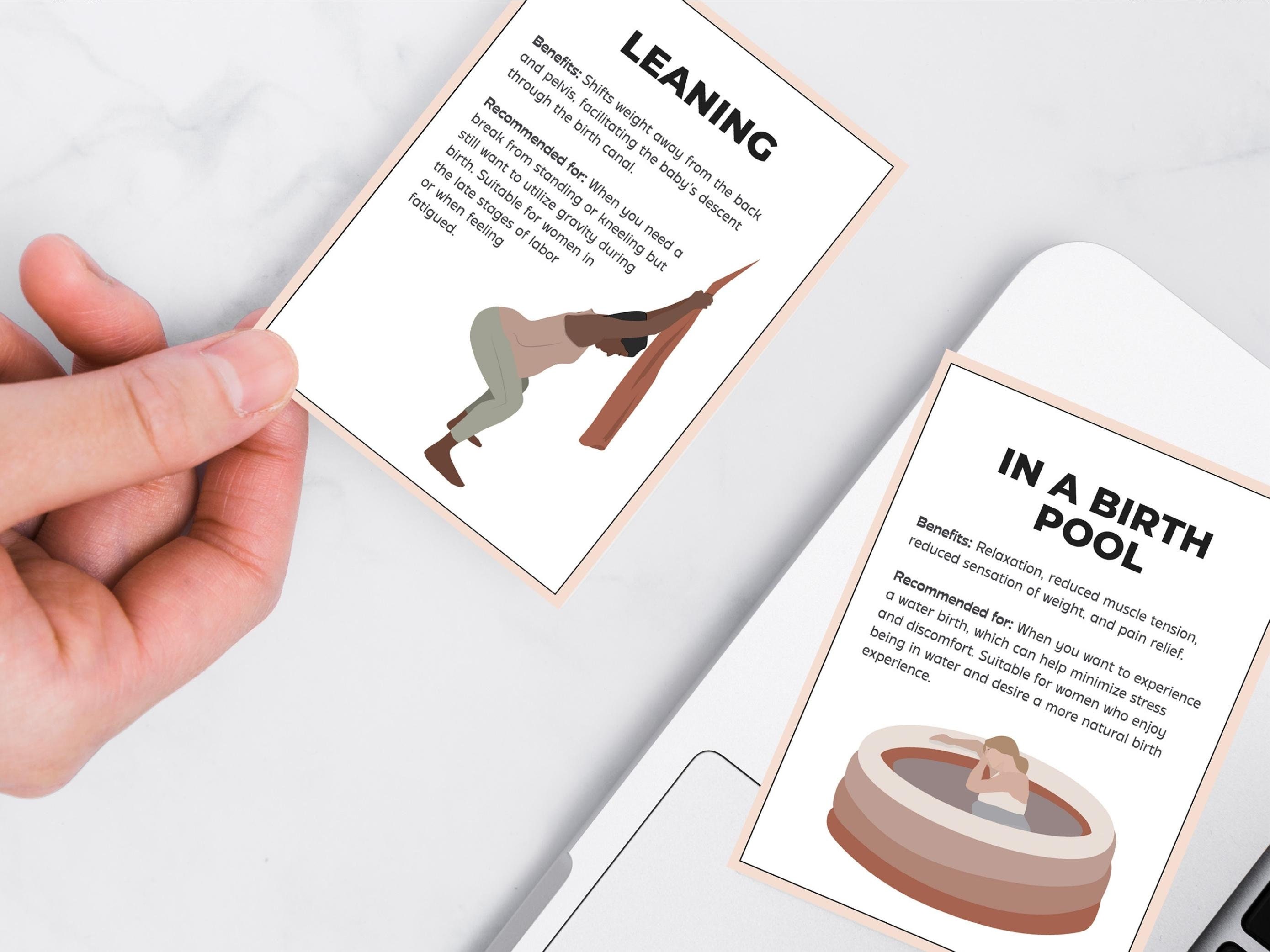 Printable Labour Positions Flash Cards Alternative Labor Etsy