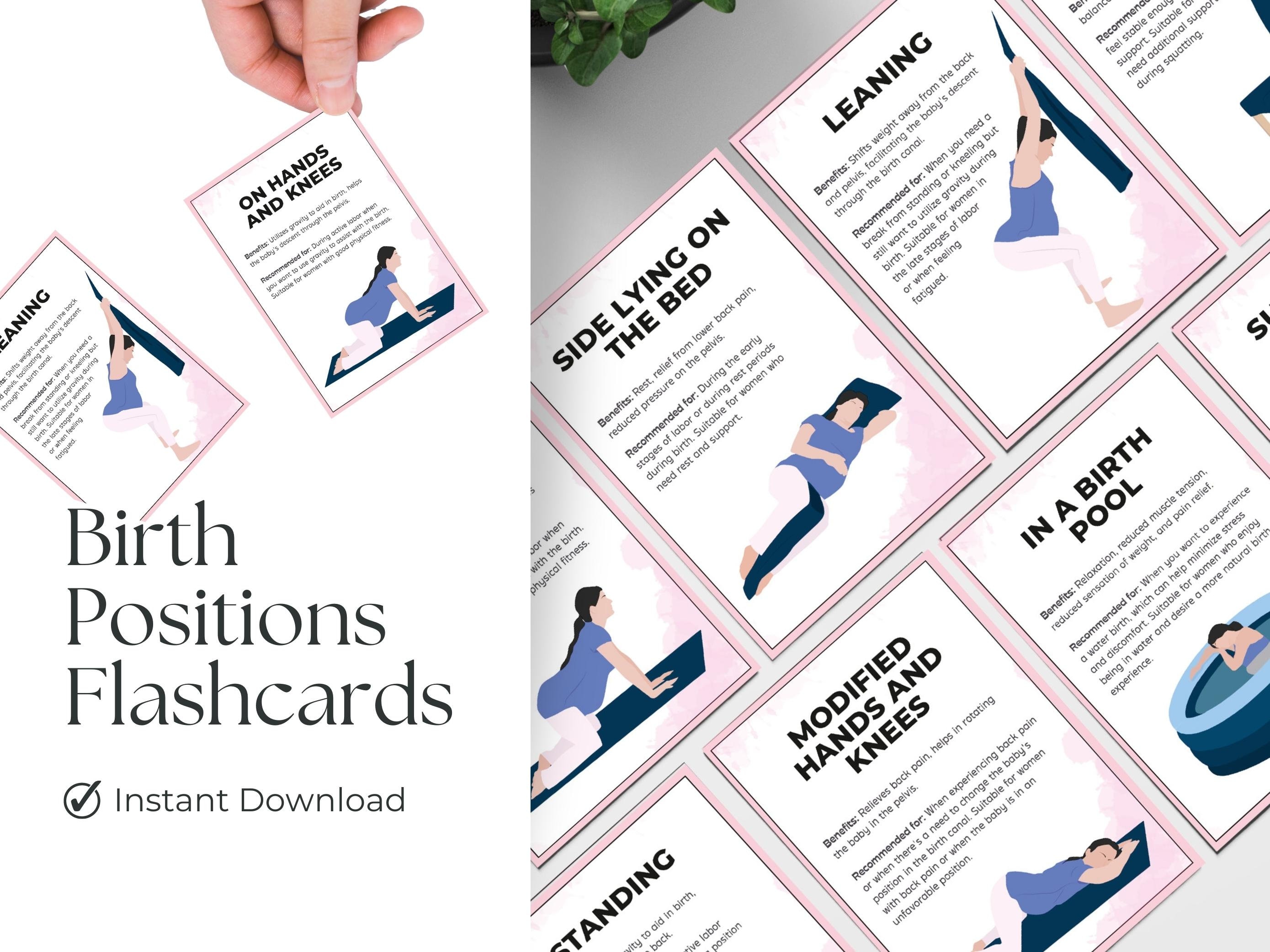 Printable Labour Positions Flash Cards Alternative Labor Positions