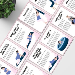 Labor & Birth Positions Flash Cards | Alternative Labor Positions ...