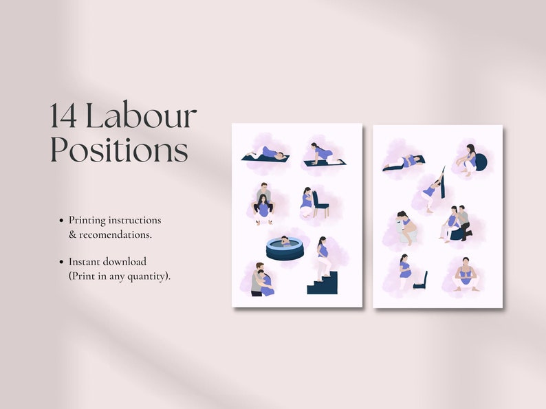 Printable Birth and Delivery Positions Posters | Childbirth Education ...