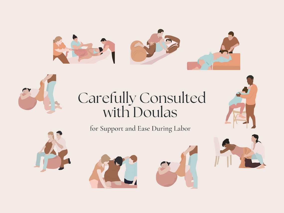 Labour Positions Flashcards With Partner, Pregnant Ladies ...