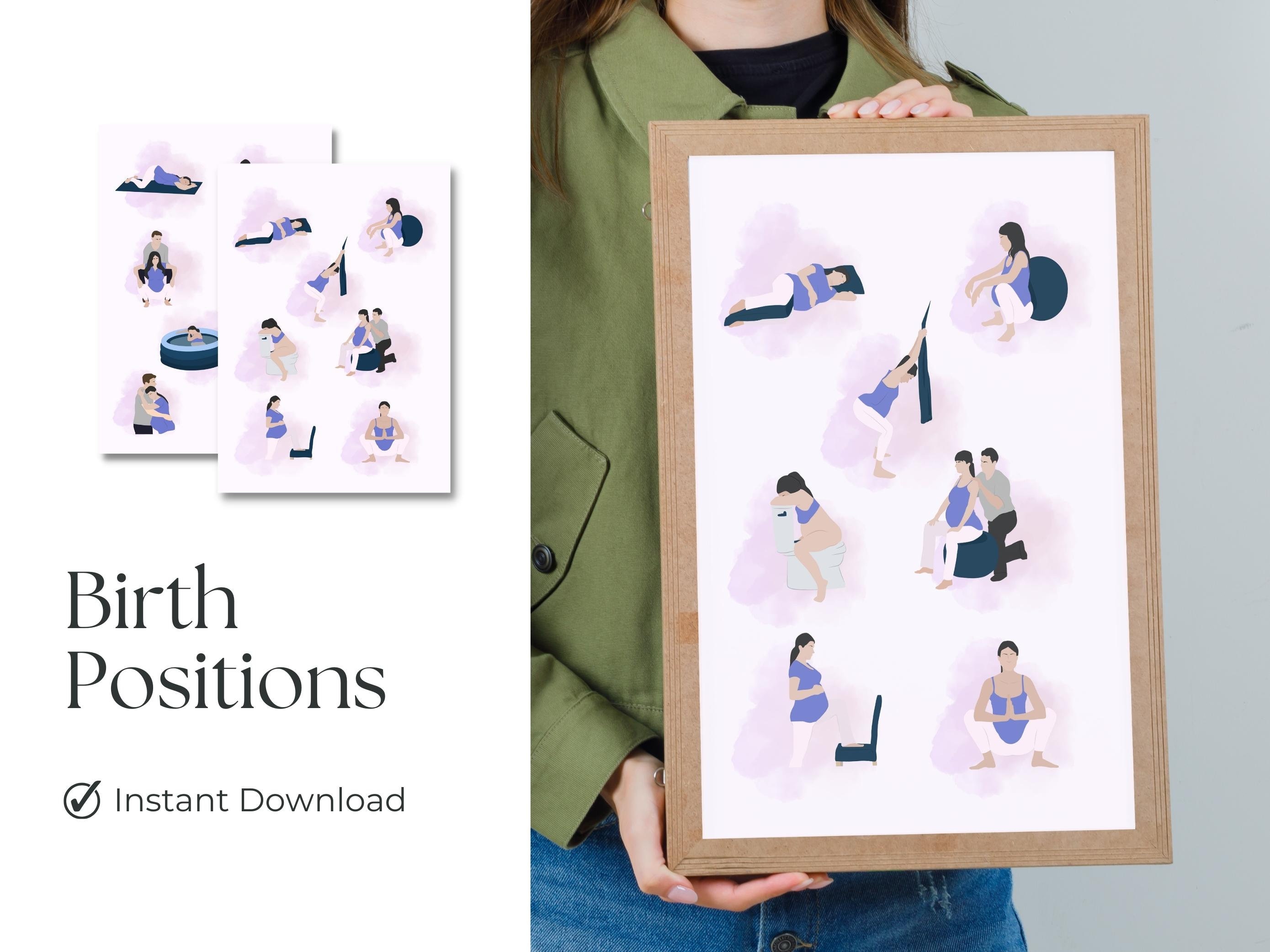 Printable Birth and Delivery Positions Posters | Childbirth Education ...