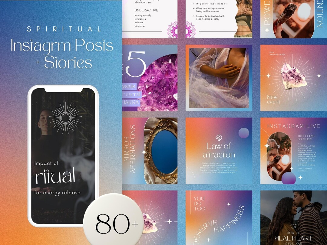 Spiritual Instagram Posts Chakras Instagram Templates Affirmations ...