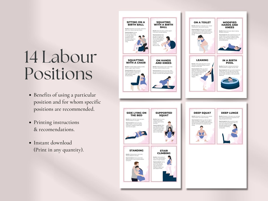 Printable Labour Positions Flash Cards | Alternative Labor Positions ...