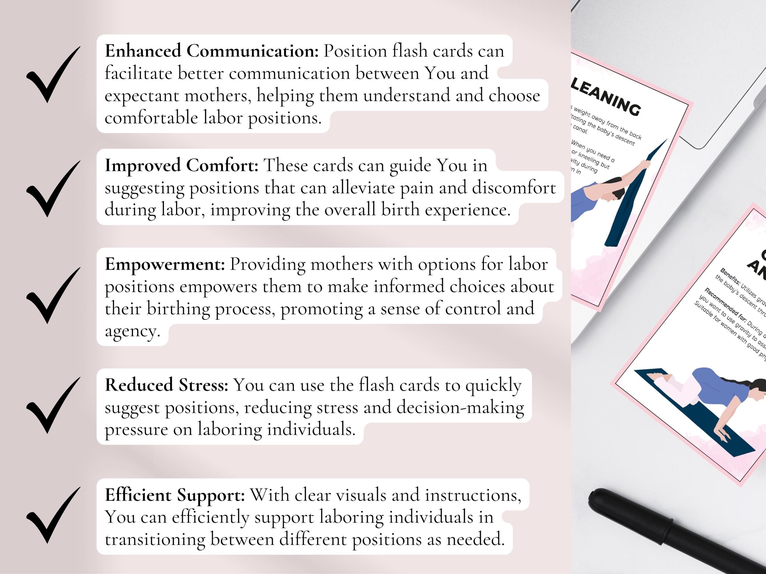 Printable Labour Positions Flash Cards | Alternative Labor Positions ...