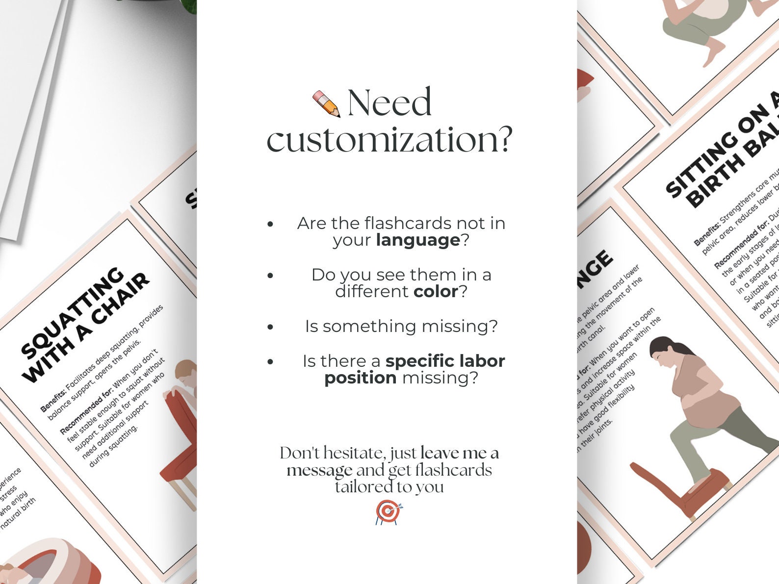 46 Labor Positions Printable Flashcards, Childbirth Education Tool ...