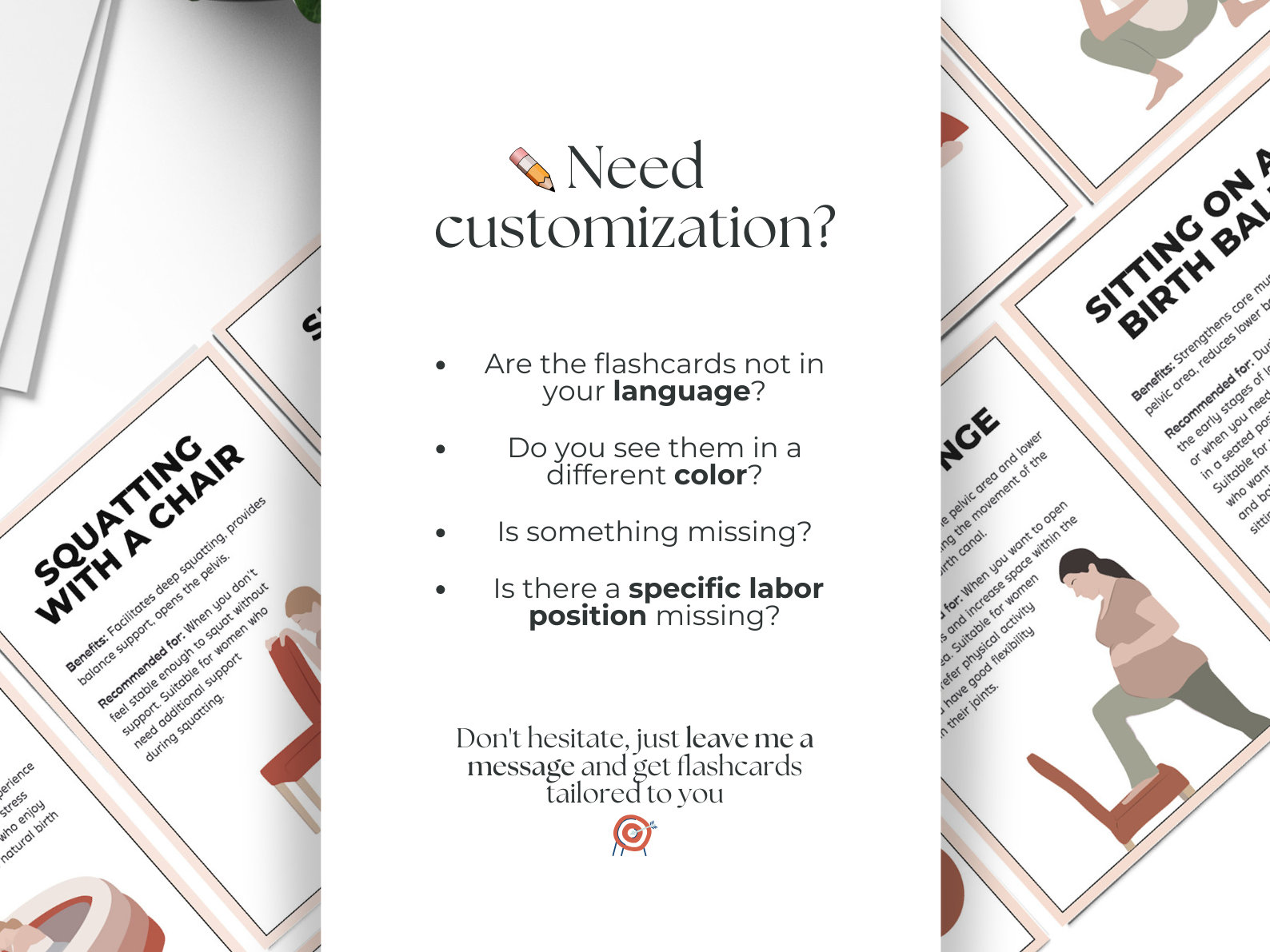 46 Labor Positions Printable Flashcards, Childbirth Education Tool ...