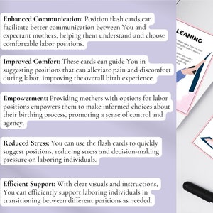 Labour/labor Positions Printable Flashcards, Childbirth Education Tool ...