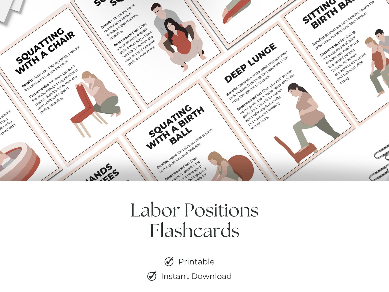 Labor Positions Flash Cards Printable | Labor Positions and Benefits ...