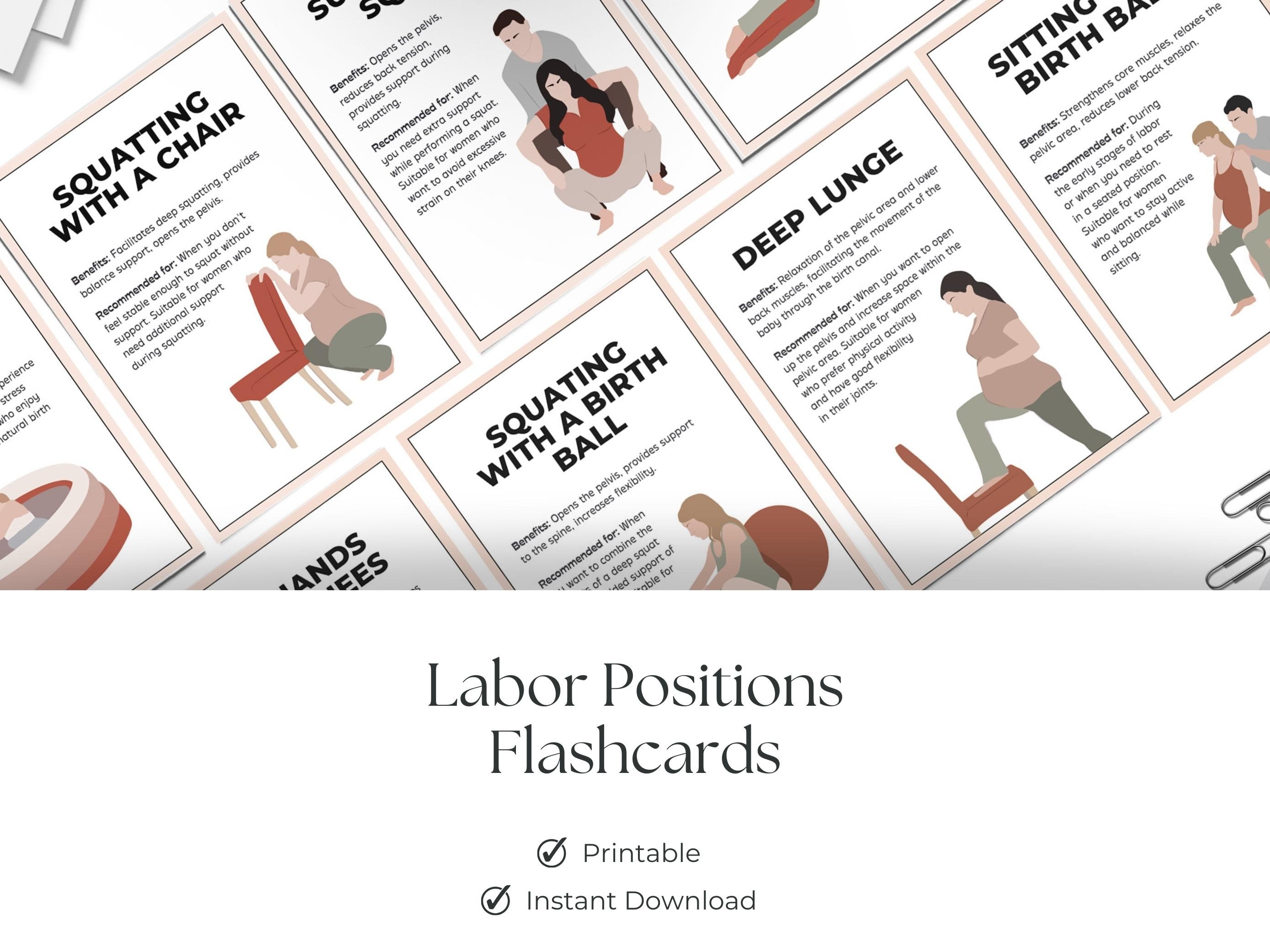 Labor Positions Flash Cards Printable | Labor Positions and Benefits ...