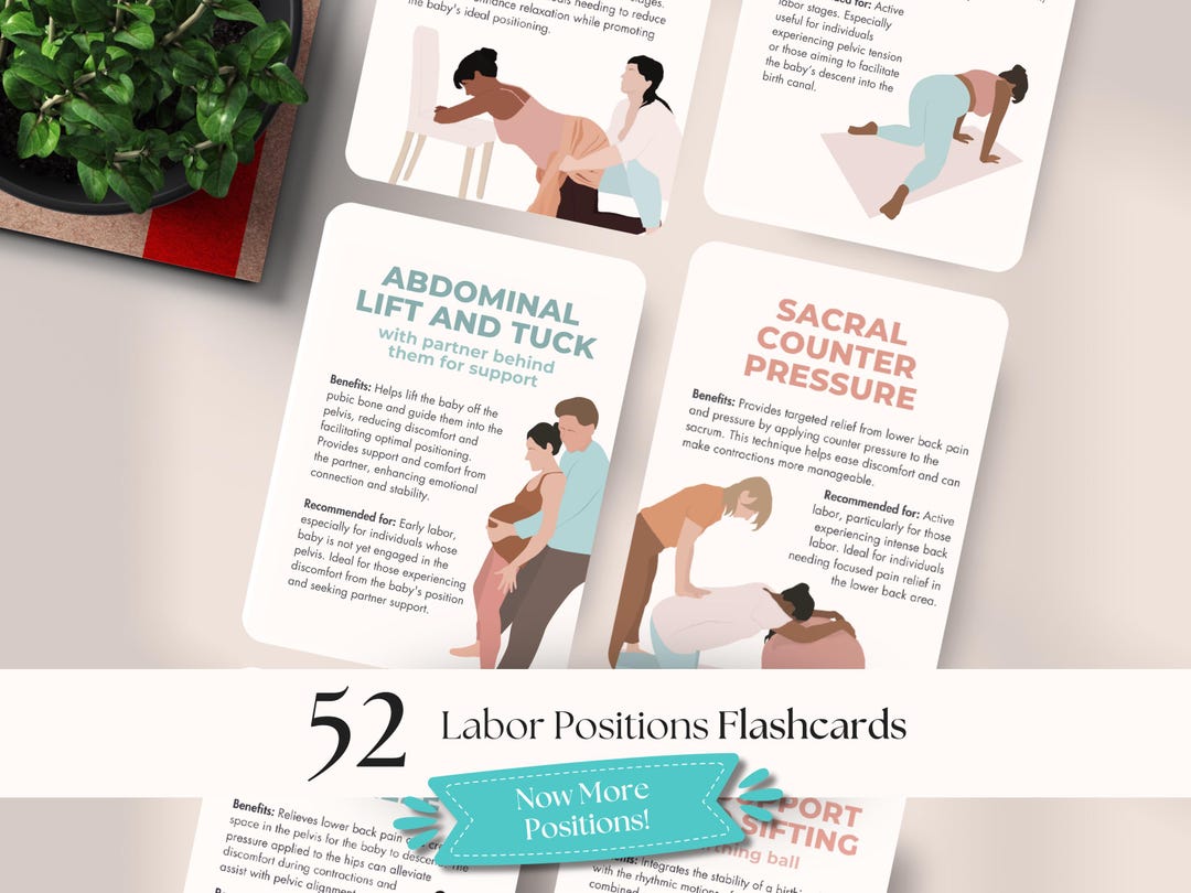 Labour Positions Flashcards, for Doulas, Midwives, Pregnant Ladies ...