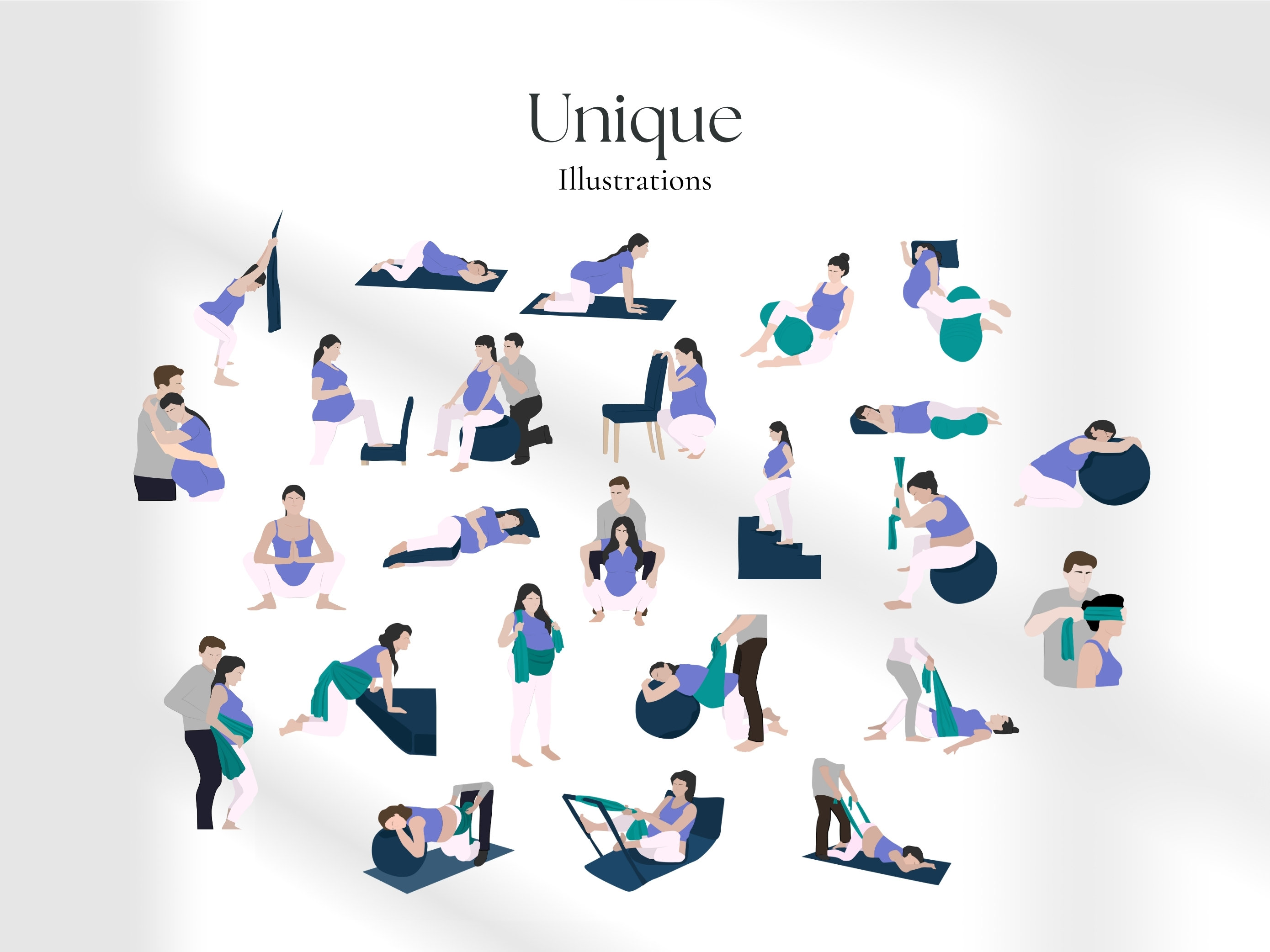 Labour/labor Positions Printable Flashcards, Childbirth Education Tool ...