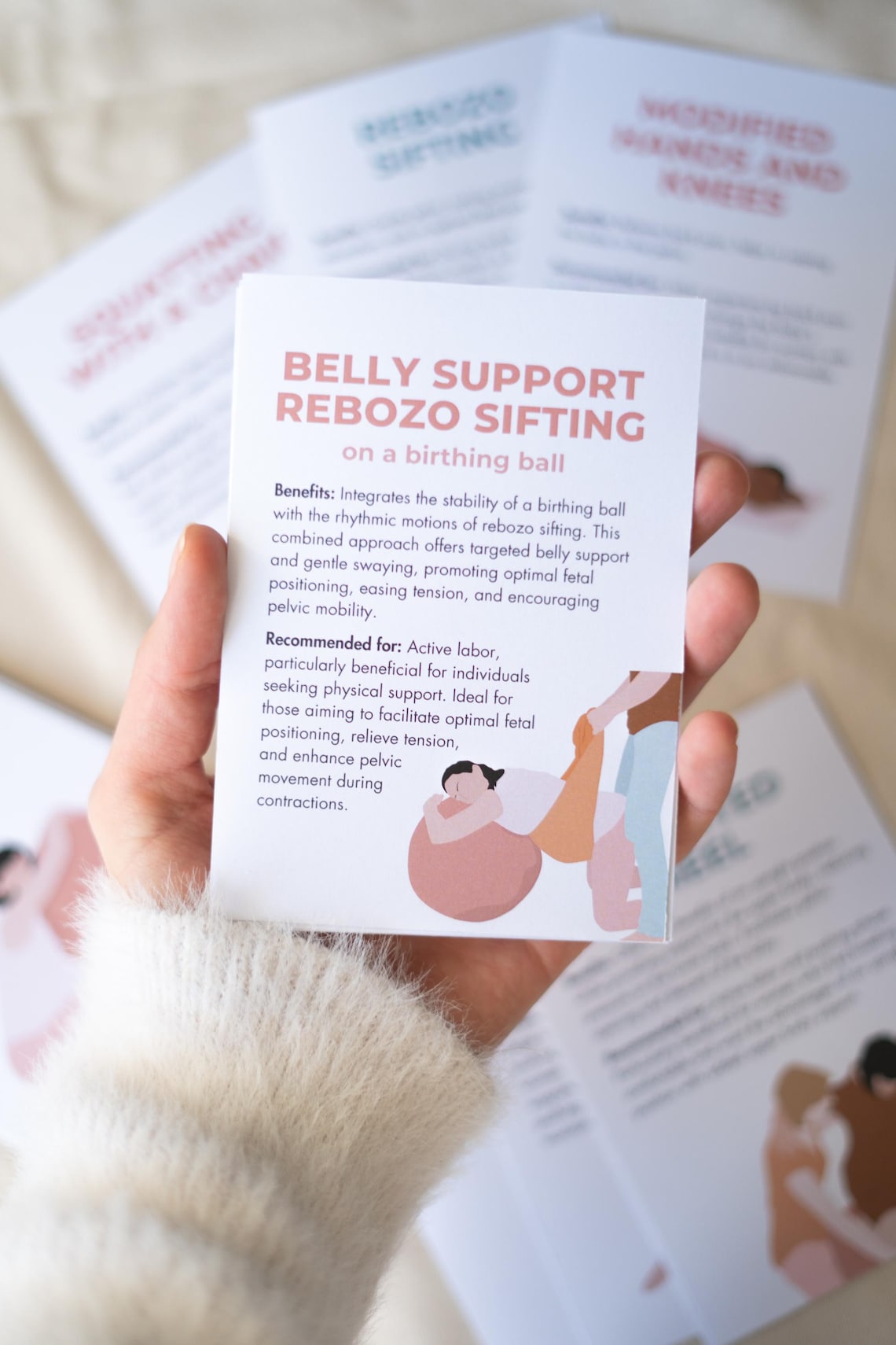 Labour Positions Flashcards, for Doulas, Midwives, Pregnant Ladies ...