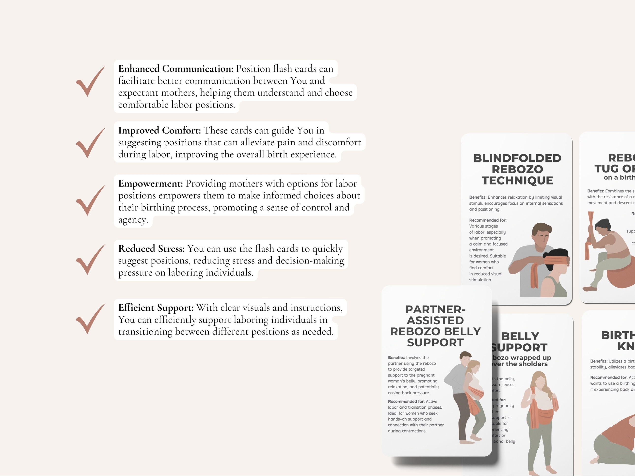 46 Labor Positions Printable Flashcards, Childbirth Education Tool ...