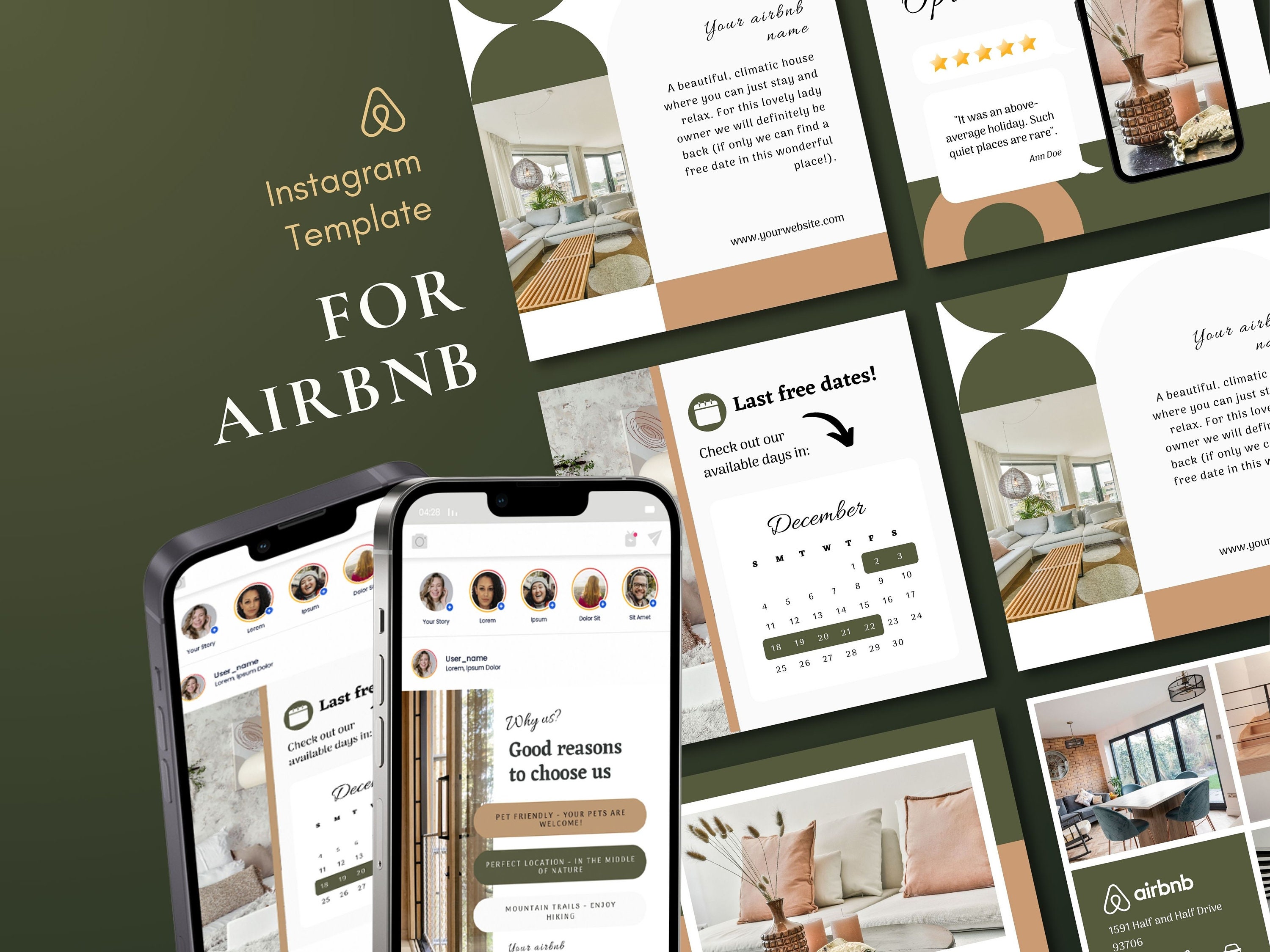 Airbnb Social Media Post Template | Vacation Rental Templates ...