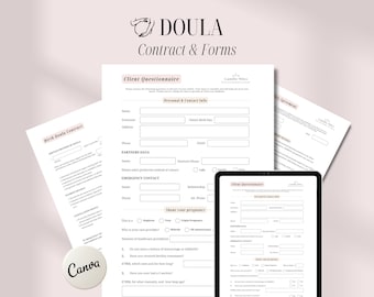 Professional Doula Contract Template | Birth Doula New Client Intake Forms | Contracts & Forms ...