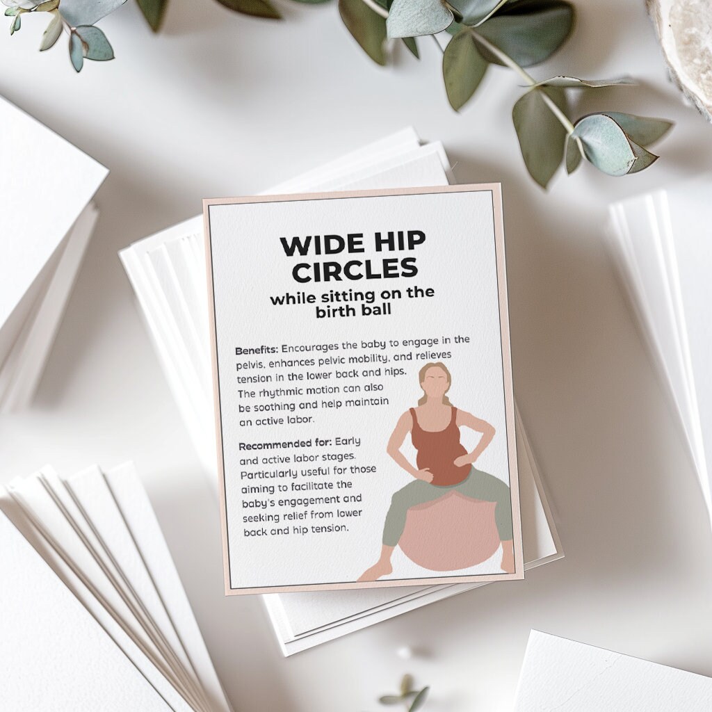 46 Labor Positions Printable Flashcards, Childbirth Education Tool ...