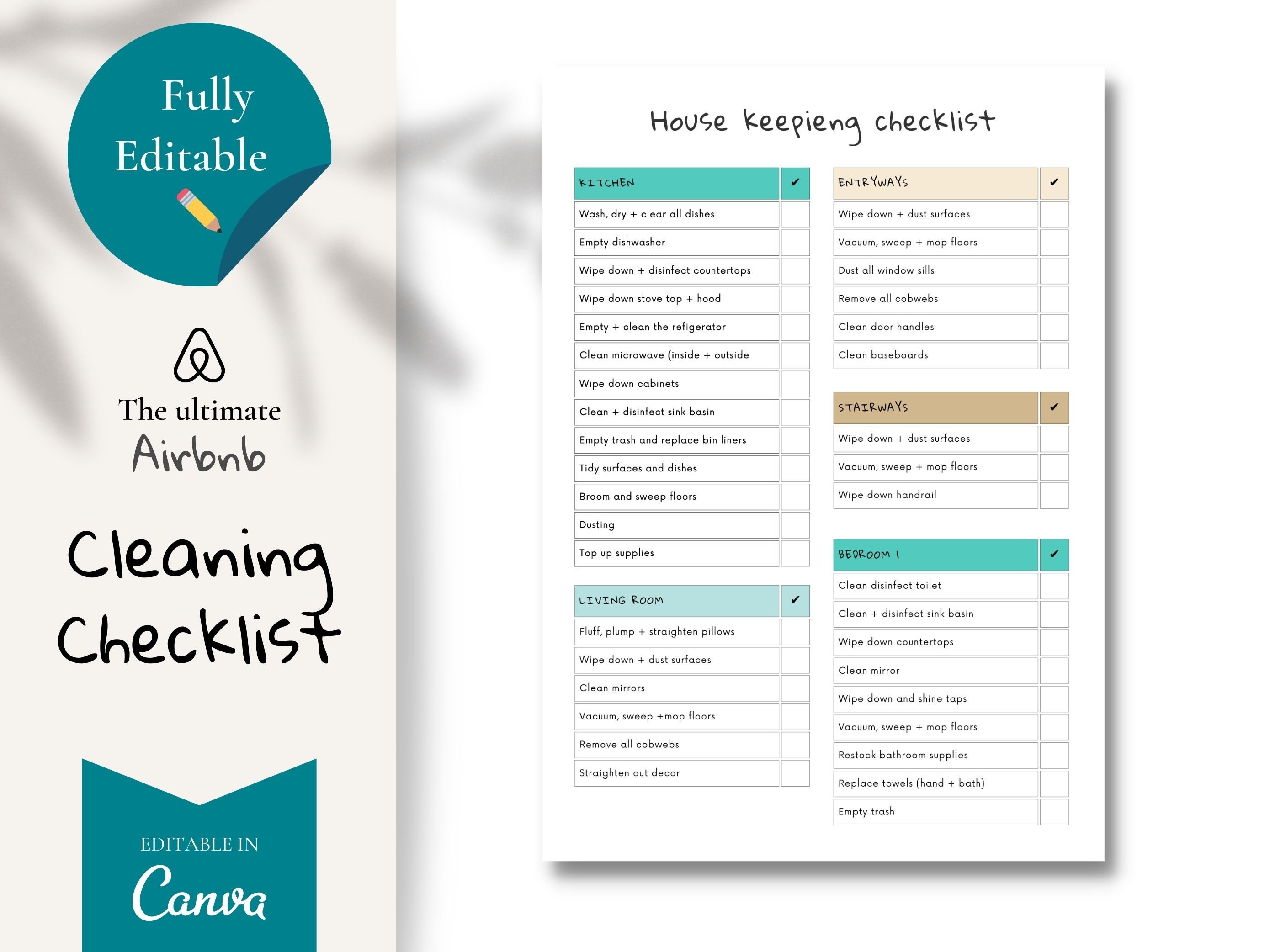Airbnb Host Template Made in Canva Vacation Rental Hosting Beach House ...