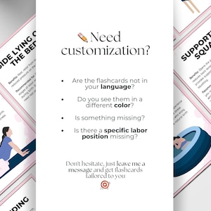 Labour/labor Positions Printable Flashcards, Childbirth Education Tool ...