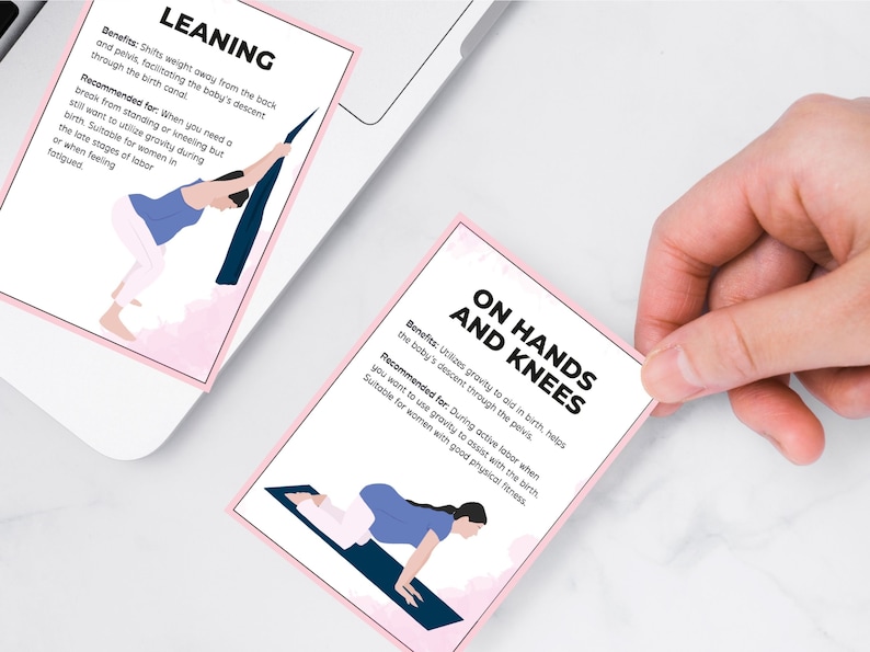 Labor And Birth Positions Flash Cards Alternative Labor Etsy