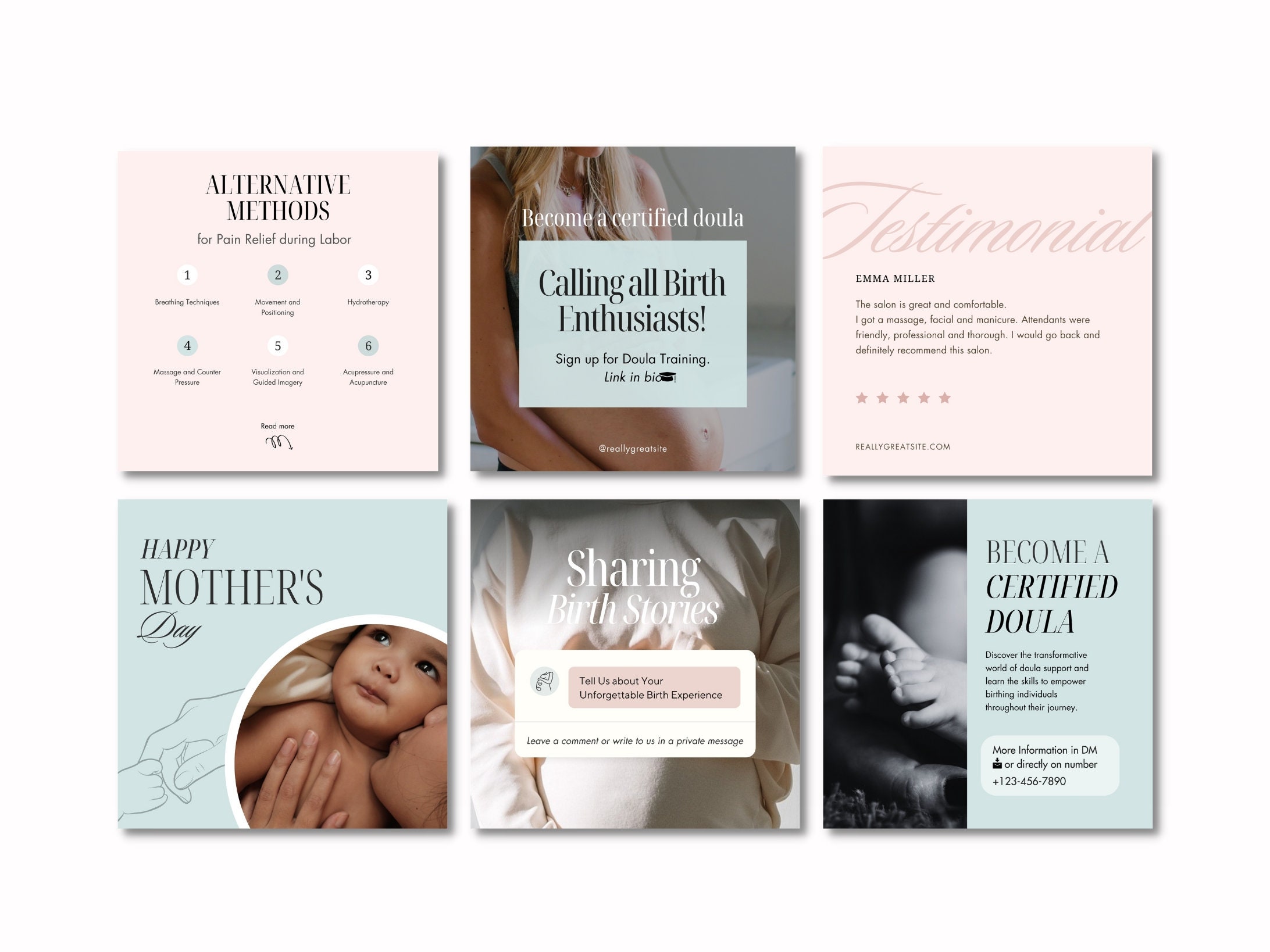 Instagram Post Templates | Doula Social Media Post | Instagram Post ...
