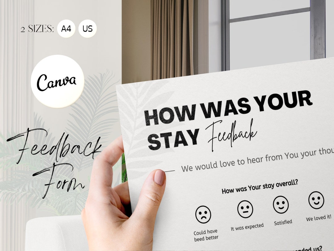 Guest Comment Feedback Form | Vacation Rental Feedback | Form for ...