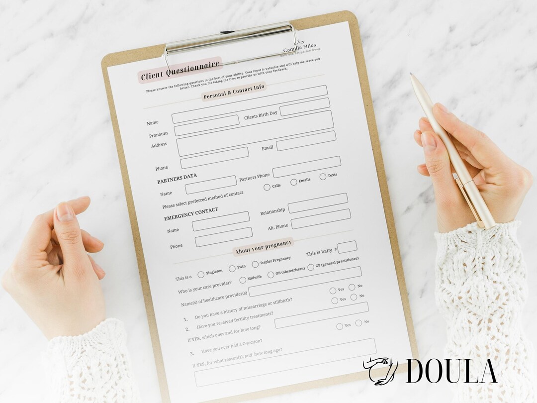 Doula New Client Intake Questionnaire | PDF File Client Questionnaire ...