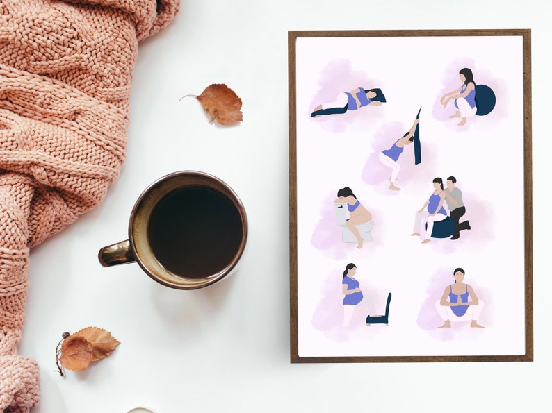 Birth and Delivery Positions Posters | Childbirth Education | Birth ...