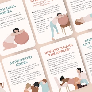 Labor Positions Flashcards, Printable Labour Positions, Childbirth ...