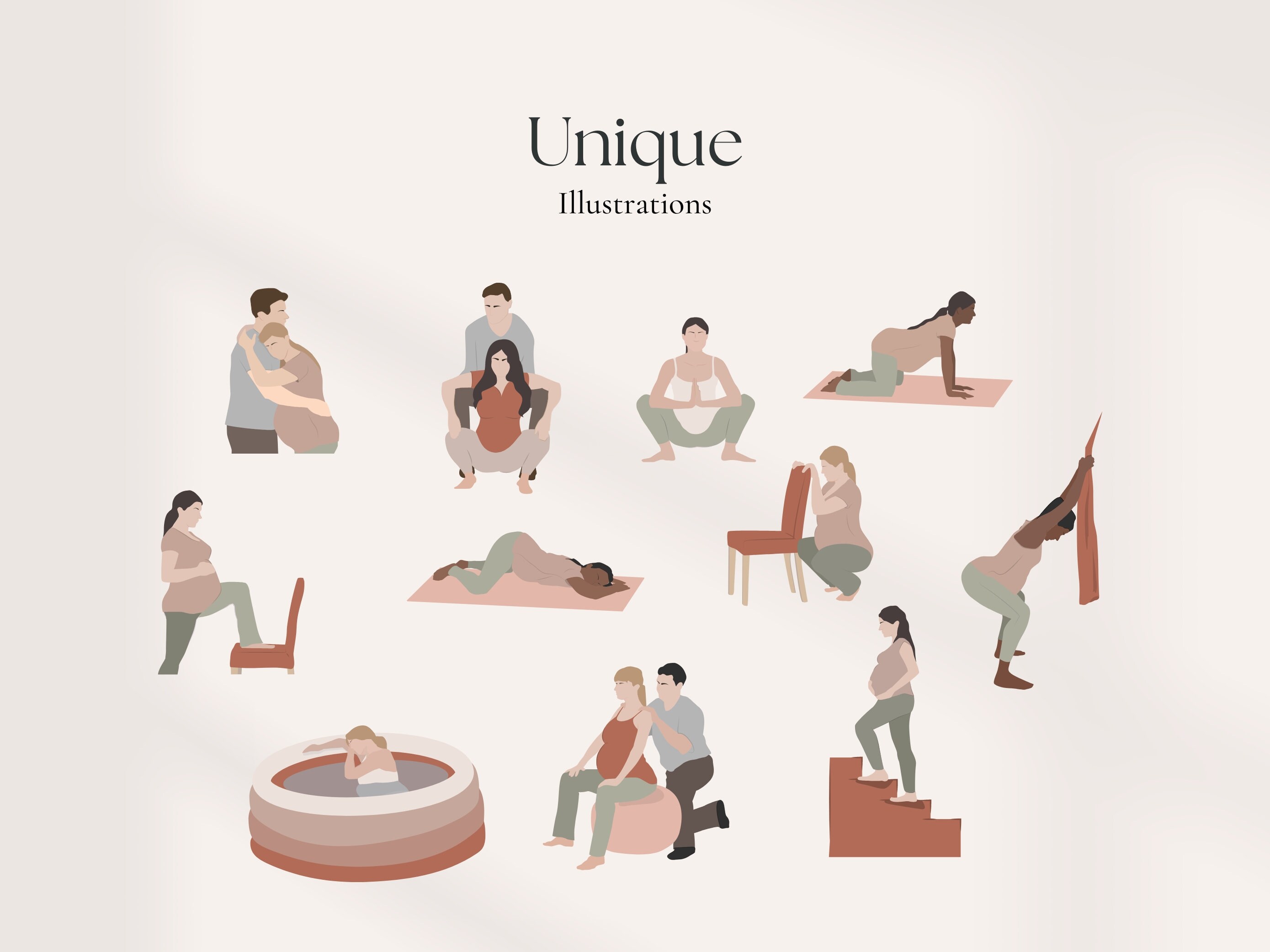 Labour Positions Flashcards, for Doulas, Midwives, Pregnant Ladies ...