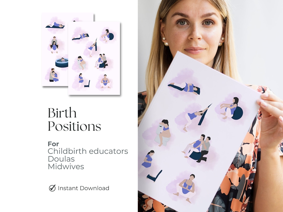 Birth and Delivery Positions Posters | Childbirth Education | Birth ...