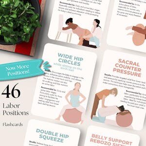 Labor Positions Flashcards, Printable Labour Positions, Childbirth ...