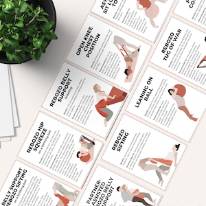 Printable Labor Positions Flashcards, Childbirth Education Tool ...