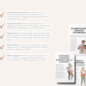Printable Labor Positions Flashcards, Childbirth Education Tool ...