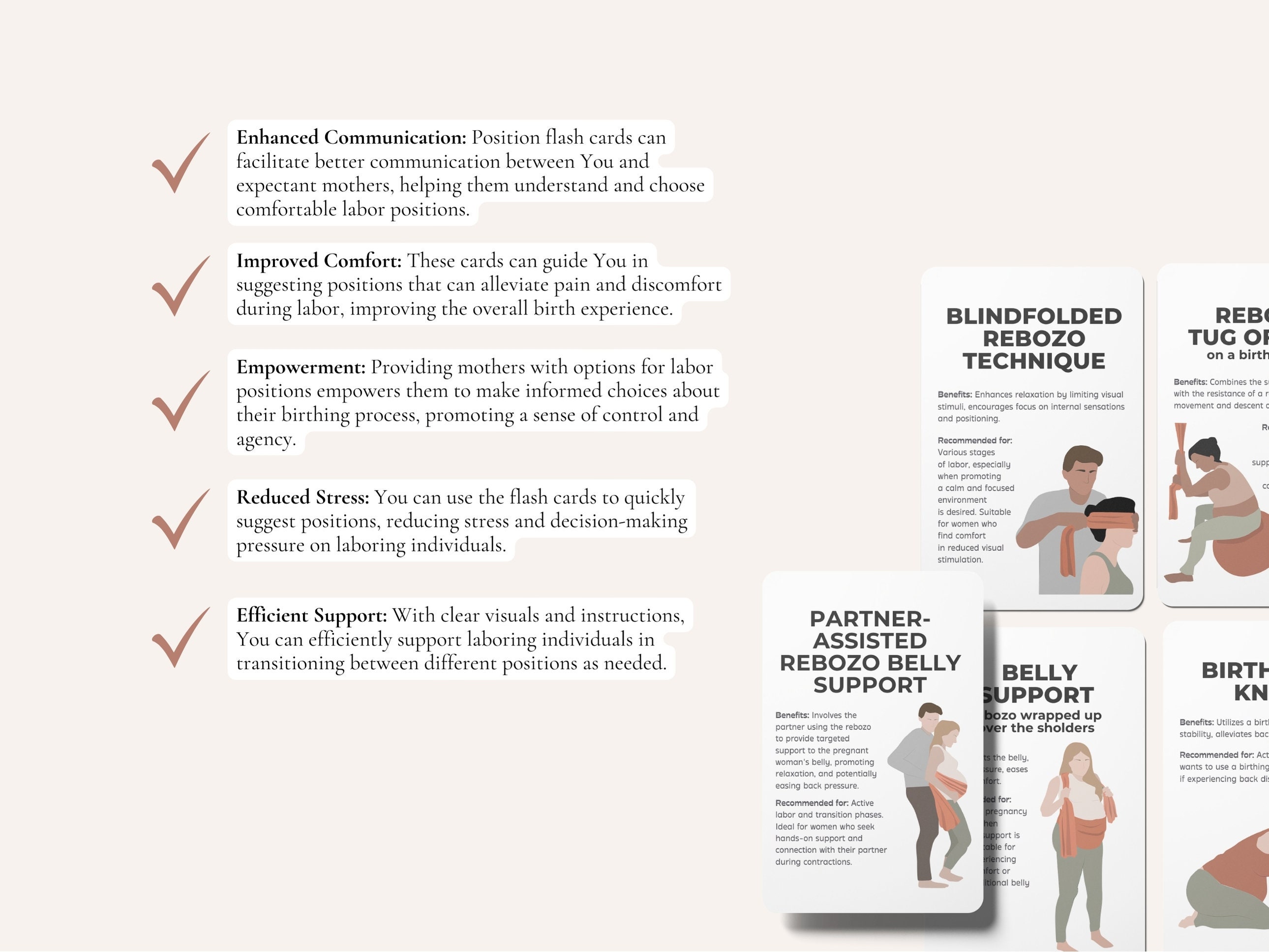 Printable Labor Positions Flashcards, Childbirth Education Tool ...
