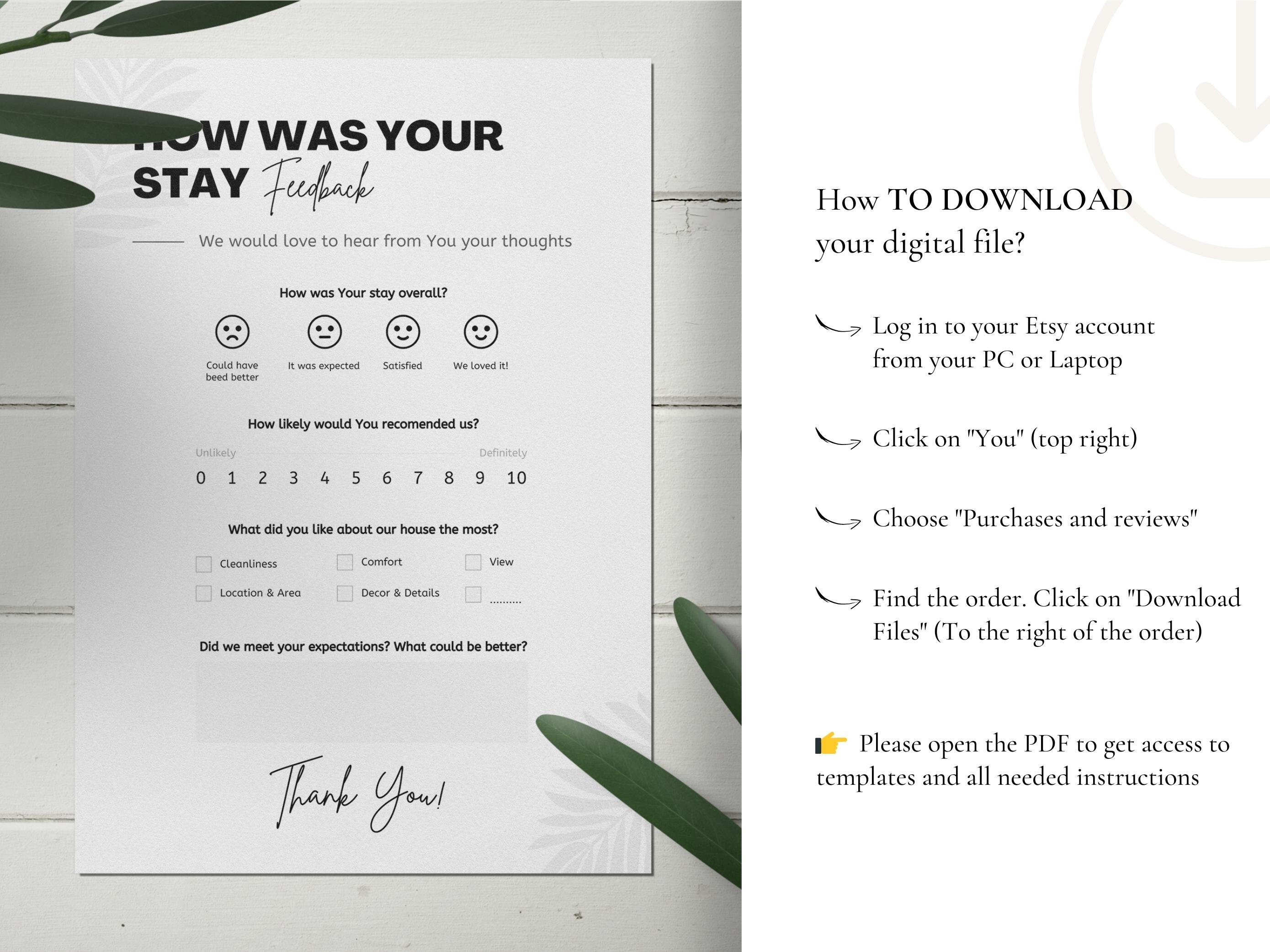 Guest Comment Feedback Form | Vacation Rental Feedback | Form for ...