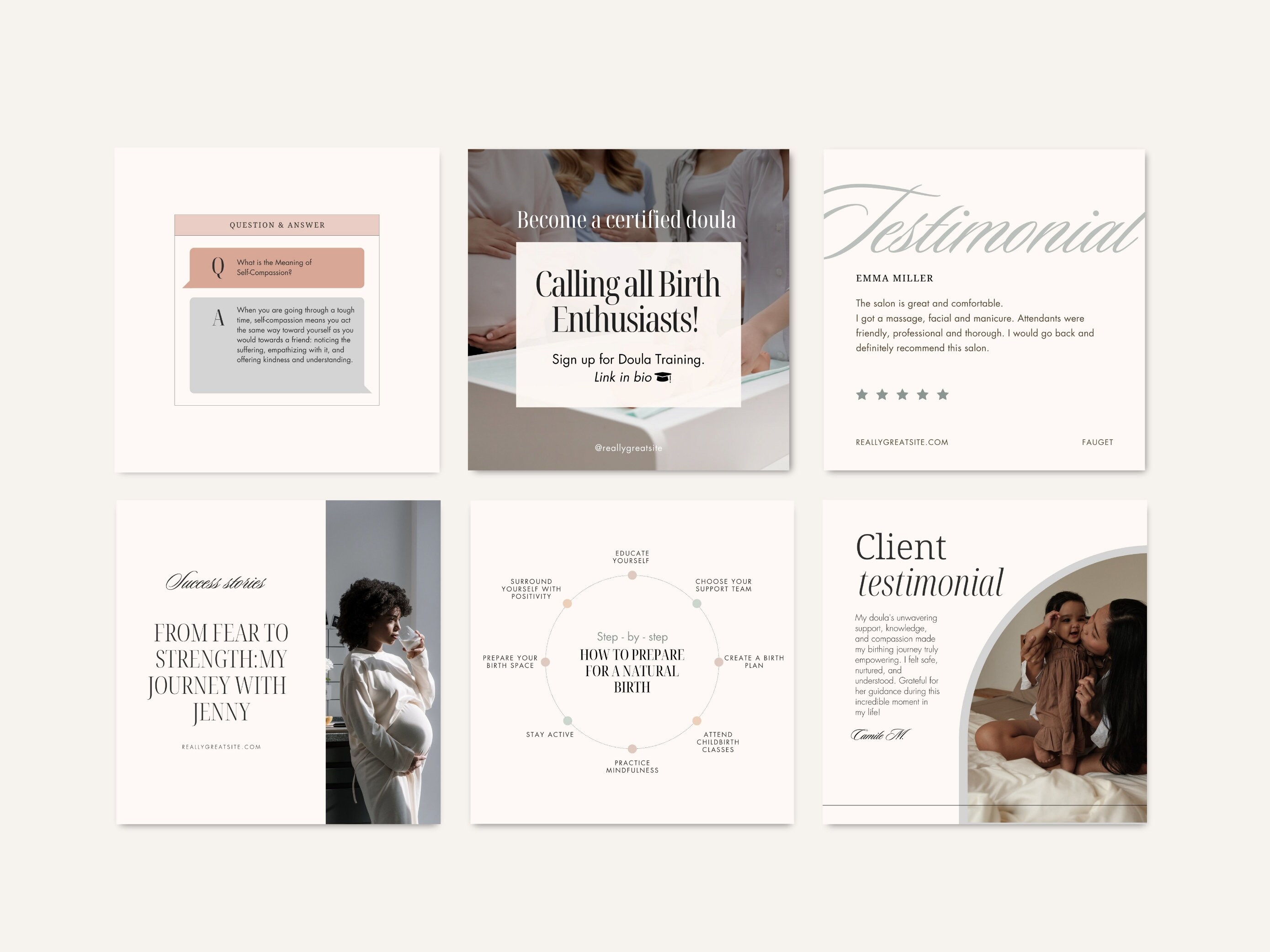 Doula Social Media Posts Templates, Postpartum Midwife Doula Content ...