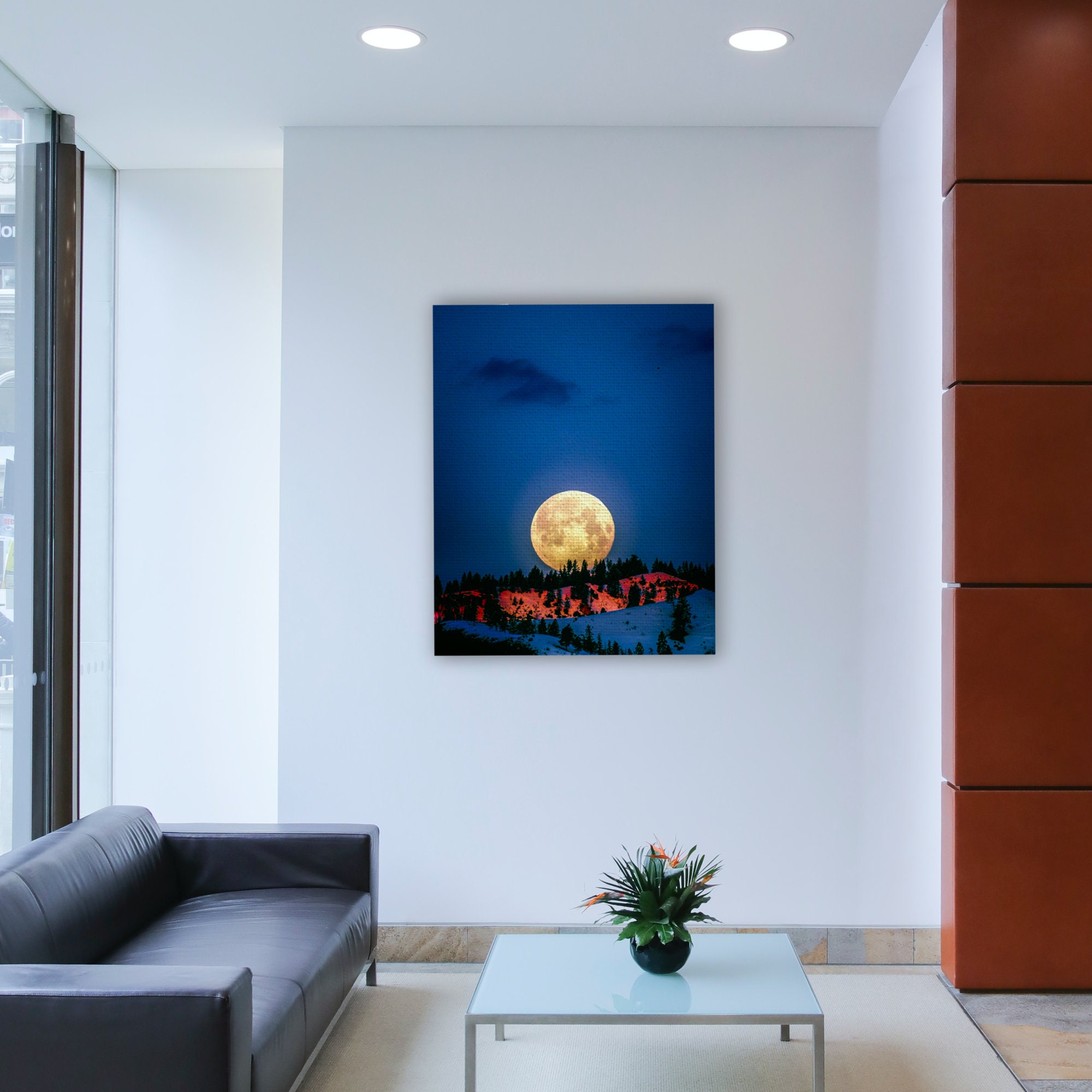 Always Full Moon Canvas Art Print, Perfect Full Moon in a Huge Blue Sky ...