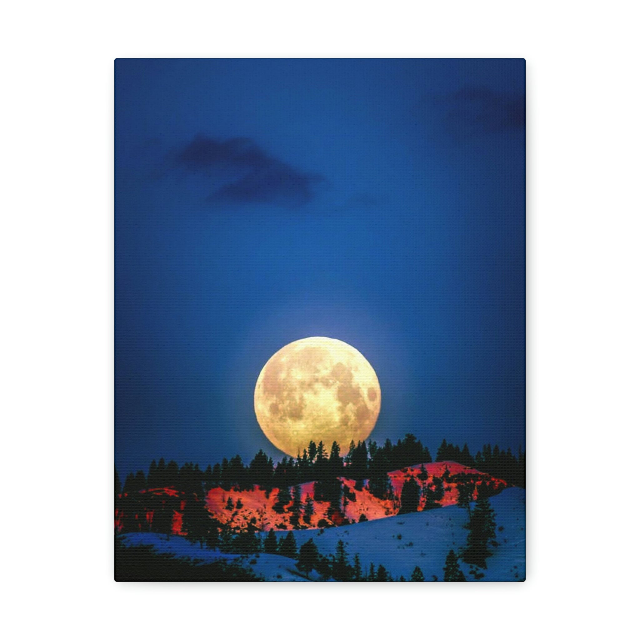 Always Full Moon Canvas Art Print, Perfect Full Moon in a Huge Blue Sky ...