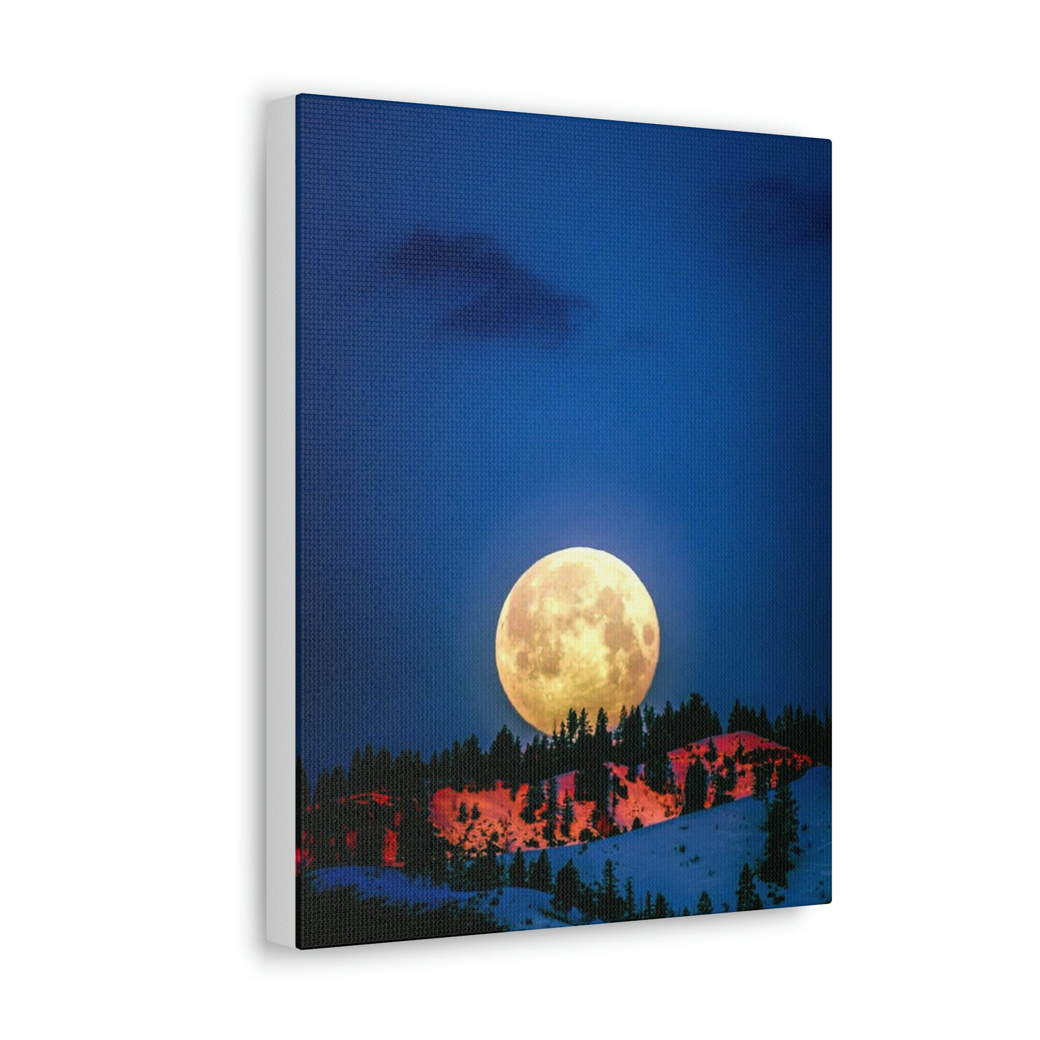Always Full Moon Canvas Art Print, Perfect Full Moon in a Huge Blue Sky ...