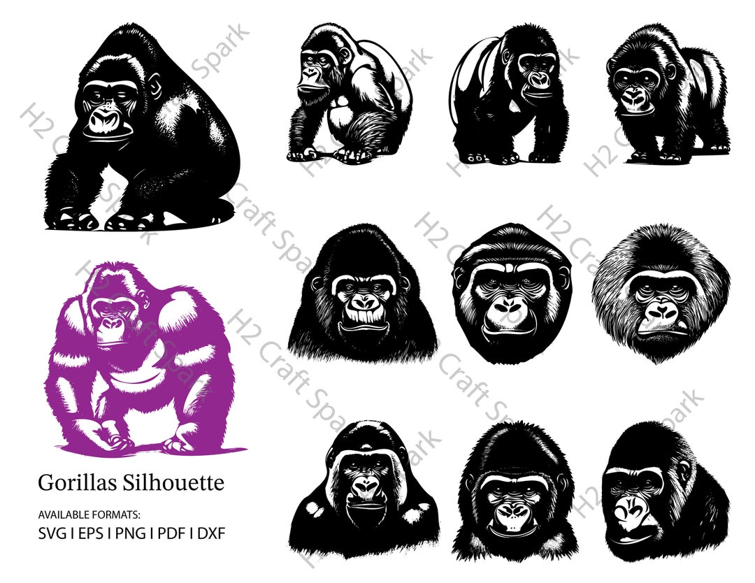 Premium Gorillas Svg Bundle Gorillas Svg Special Gorillas - Etsy