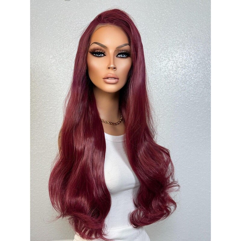 Burgundy Lace Wig - Etsy
