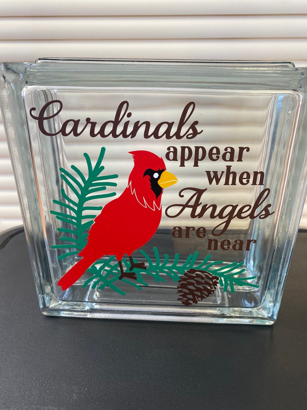 Memory Glass Block With Lights - Etsy