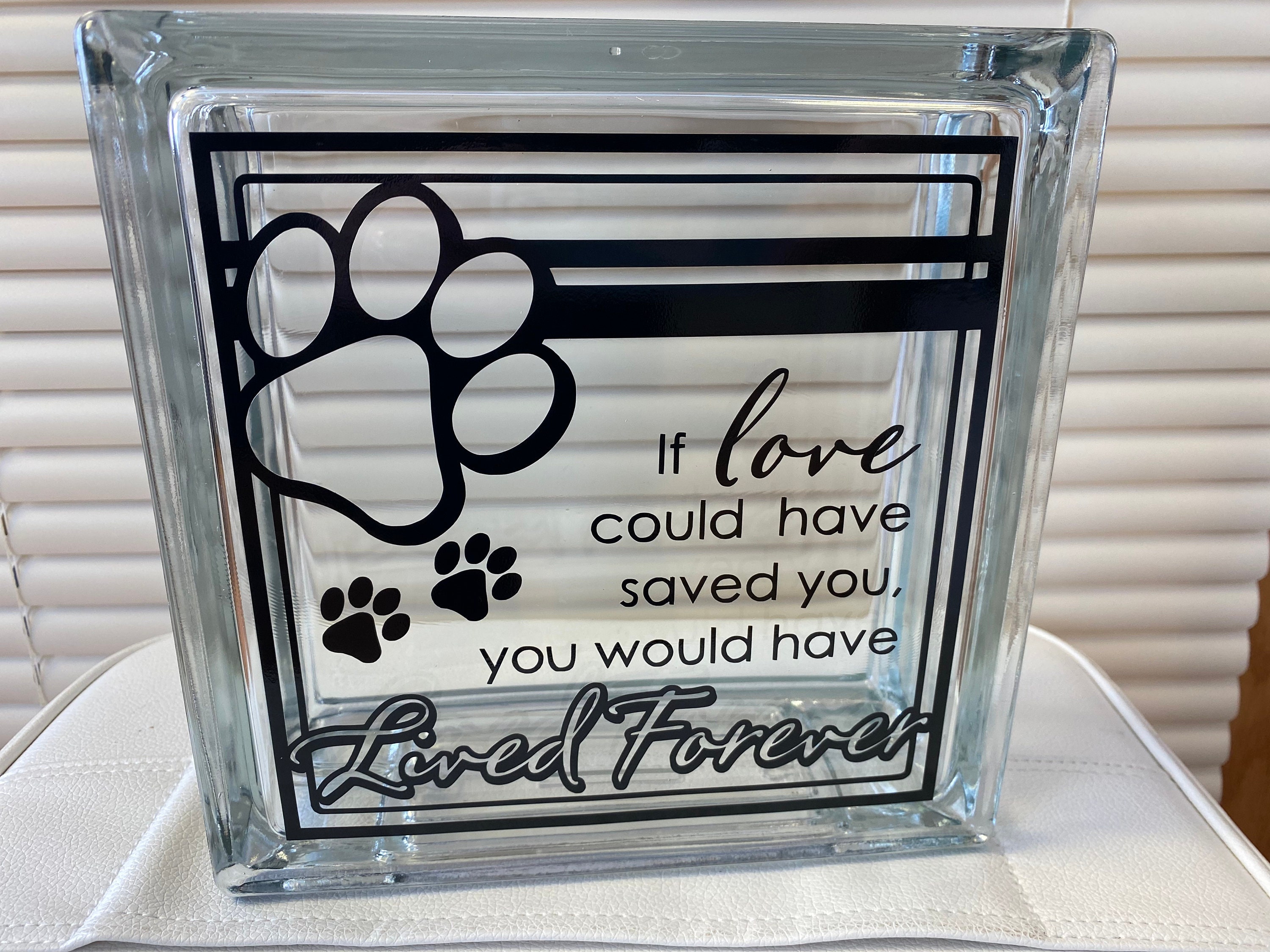Pet Memory Glass Block - Etsy