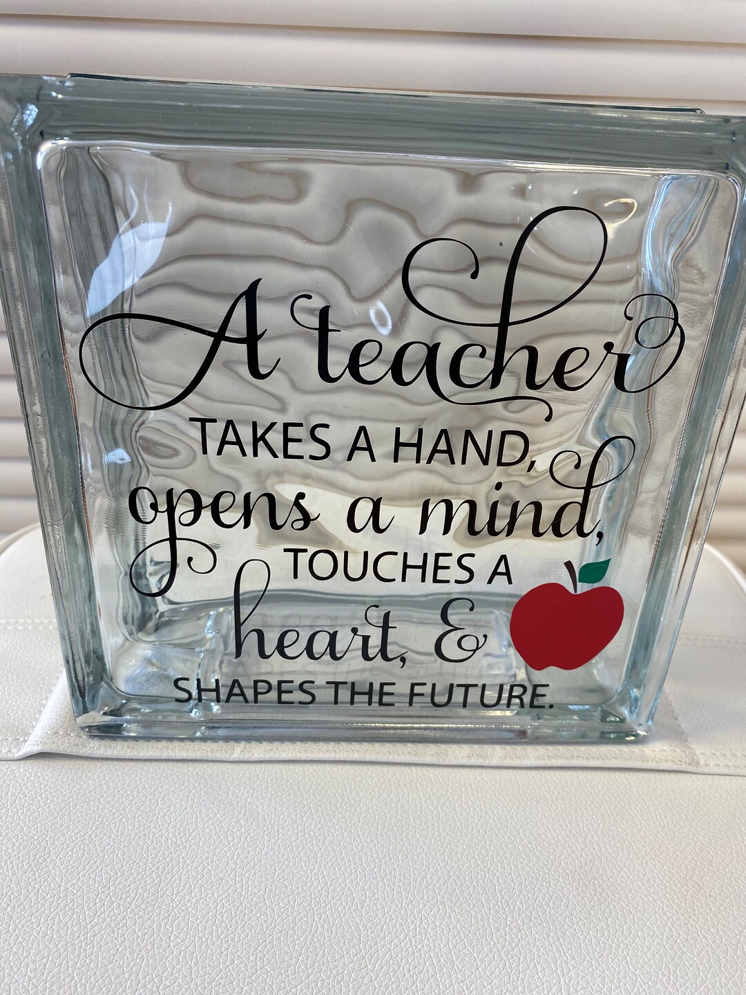 Teacher Glass Block With Lights - Etsy
