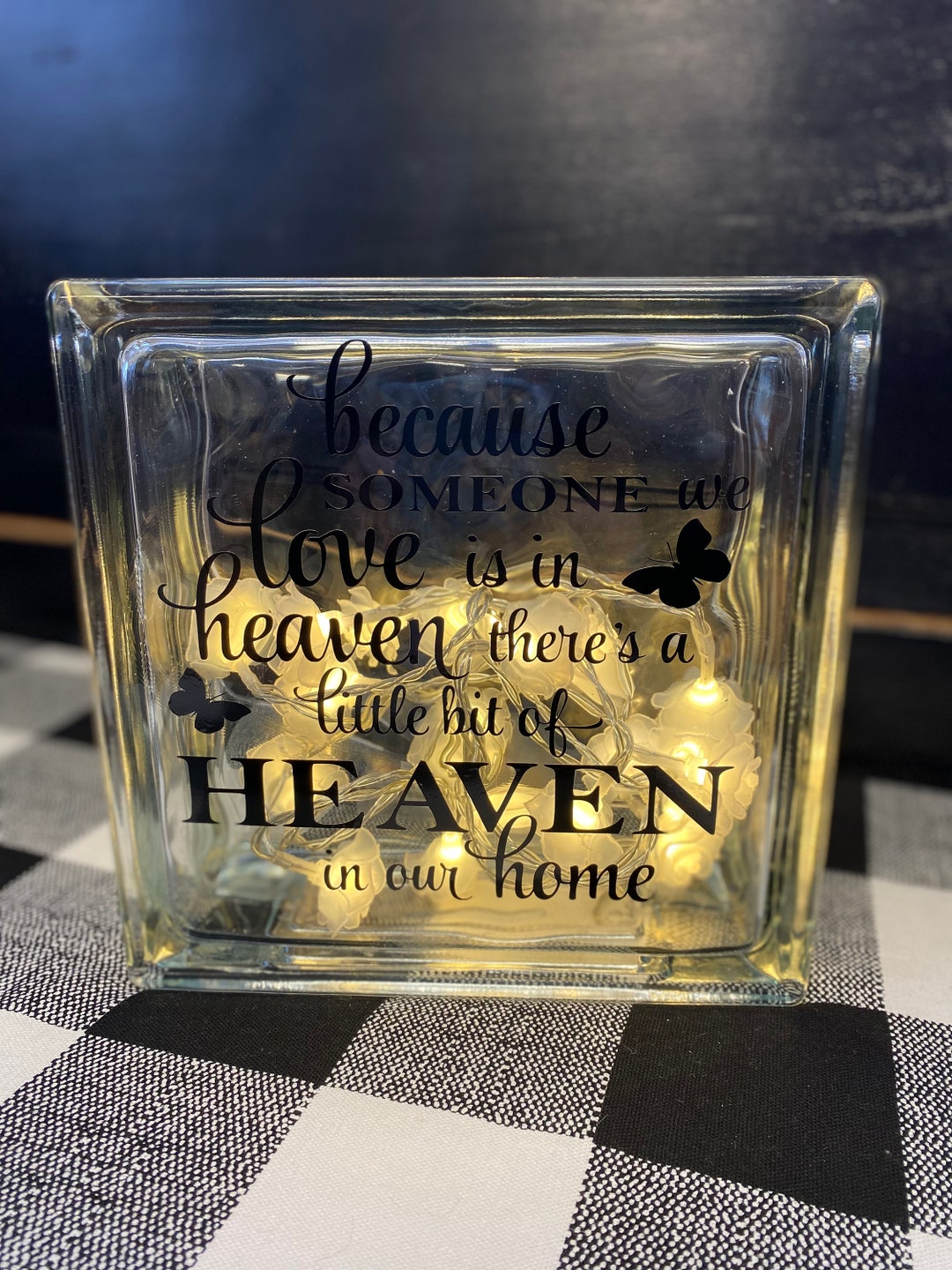 Memory Lighted Glass Block - Etsy