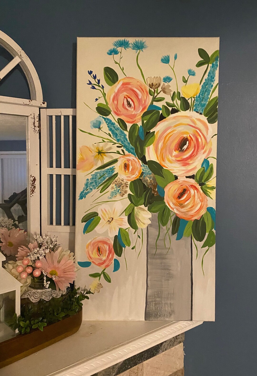 Flowers Painting - Etsy